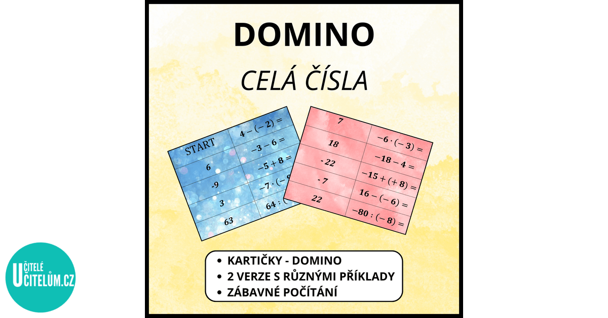 Domino - Celá čísla - Matematika | UčiteléUčitelům.cz